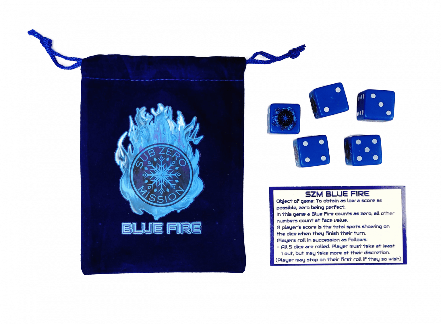 Blue Fire Dice Game – Sub Zero Mission